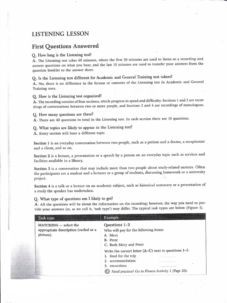 L1 - HW - Listening Task Types & Practice | PDF | Multiple Choice ...