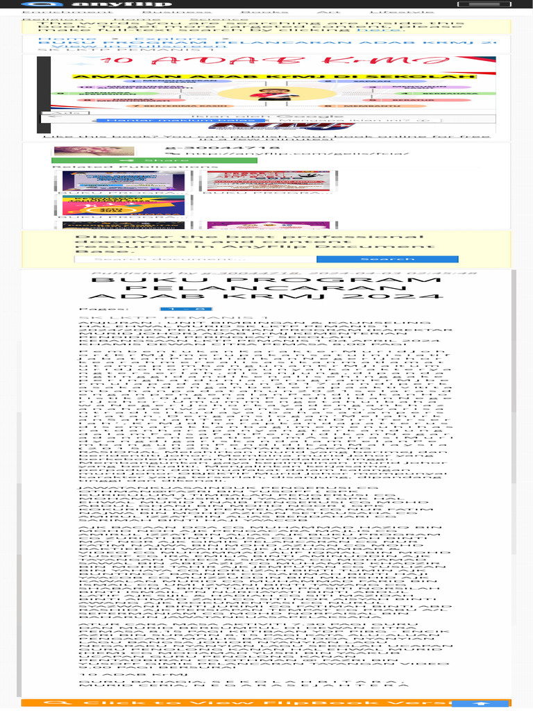 Buku Program Pelancaran Adab KRMJ 2024 - Flip Ebook Pages 1-8 Anyflip | PDF
