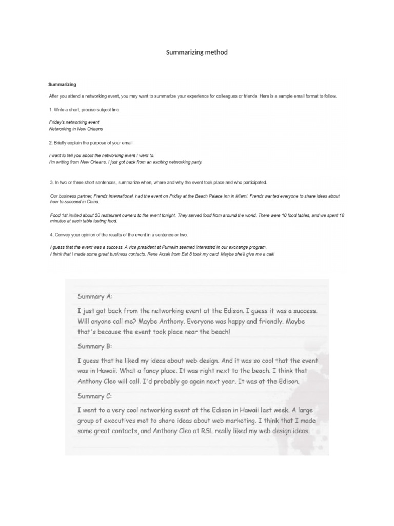 Summarizing method | PDF