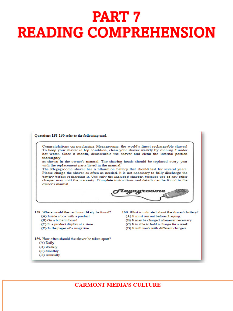 Part 7 - Reading Comprehension-3-B Sung | PDF