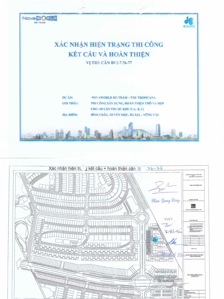 Xác nhận hiện trạng thi công kết cấu và hoàn thiện căn BV2.7.76 - 77 | PDF