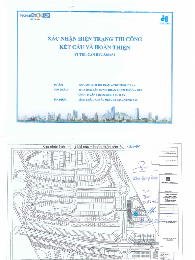 Xác nhận hiện trạng thi công kết cấu và hoàn thiện căn BV2.8.80 - 81 | PDF