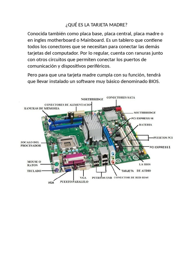 Qué Es La Tarjeta Madre | PDF