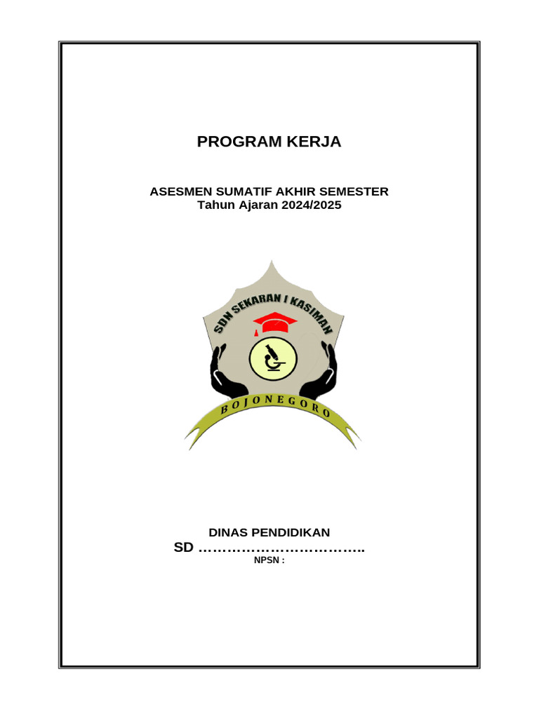 Program Kerja PAS 2024/2025 SD | PDF