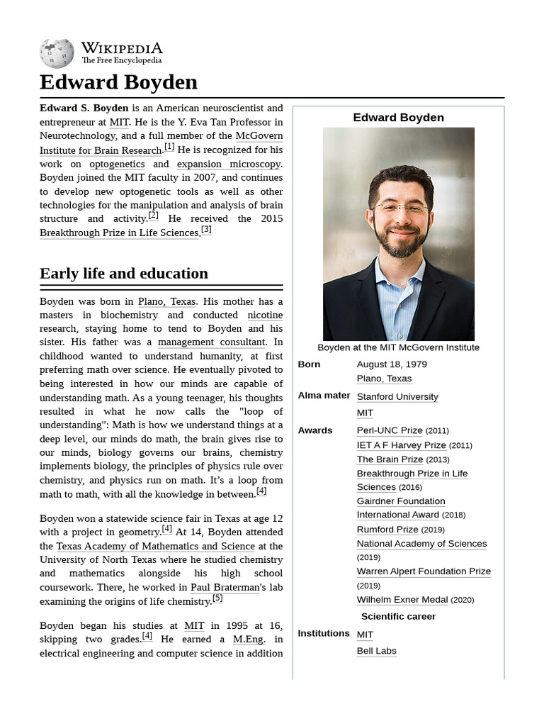 Edward Boyden | PDF | Neuroscience