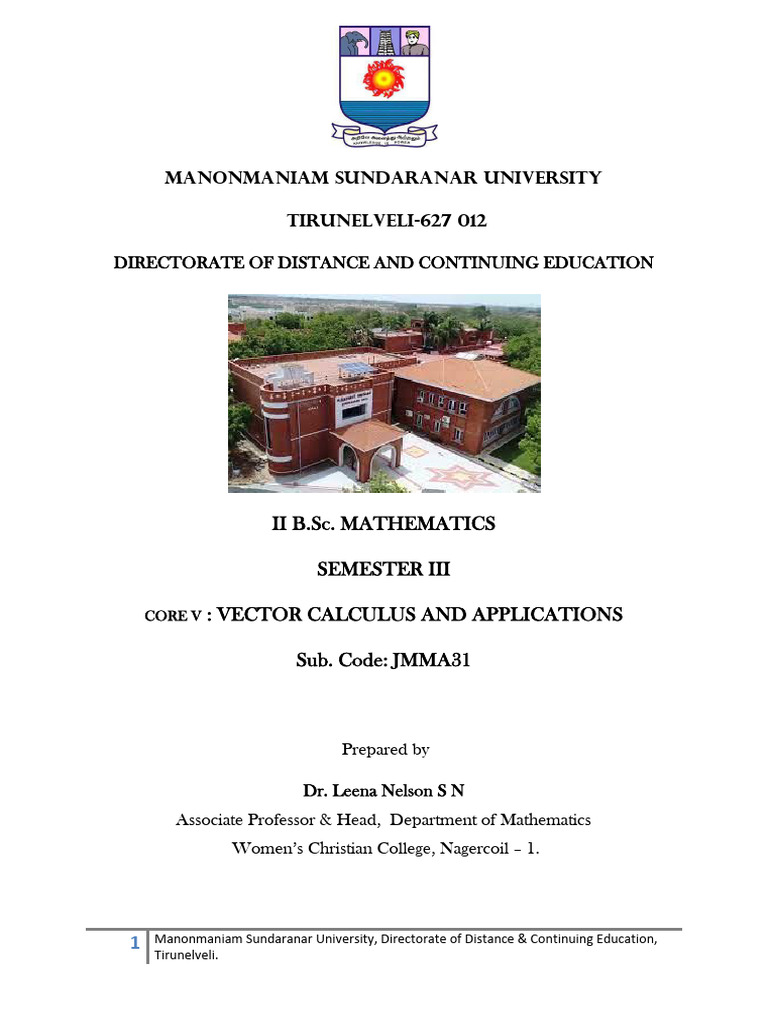 Vector Calculus and Applications Guide | PDF | Vector Calculus | Vector ...