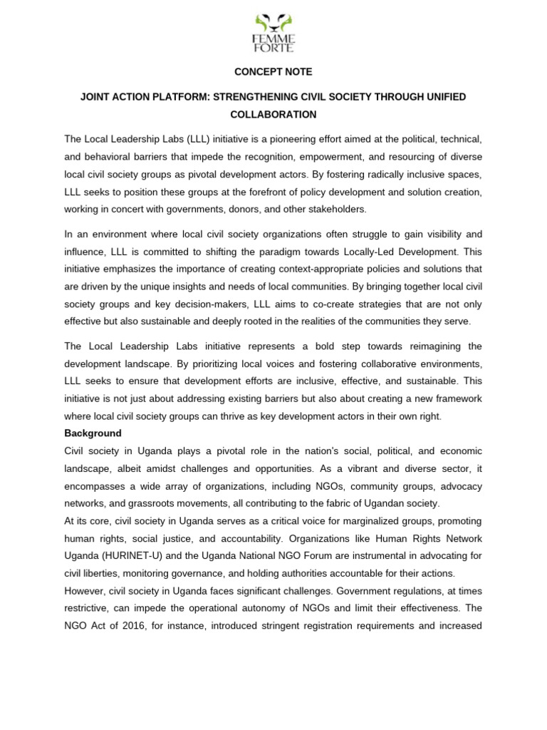 Concept Note For The LLL JOINT NETWORK EQUIP CIRCLE | PDF | Non ...