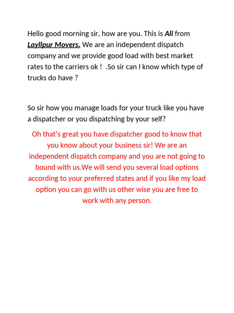 Independent Dispatch Services for Carriers | PDF