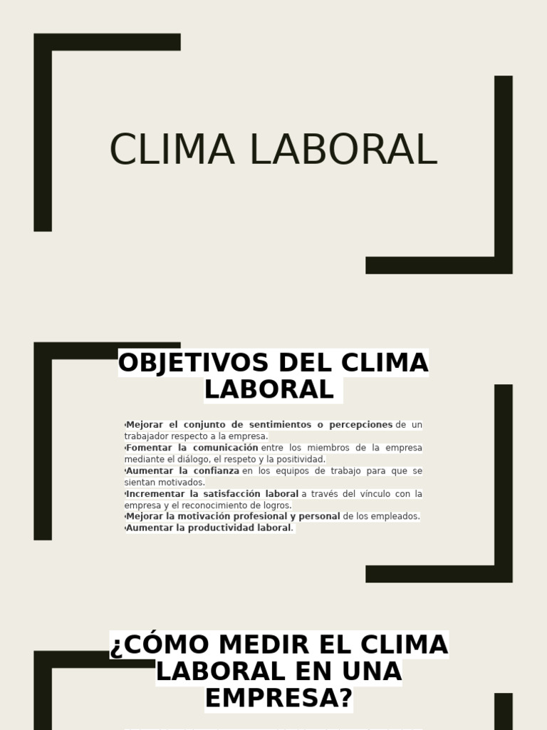 Mejora del Clima Laboral en Empresas | PDF
