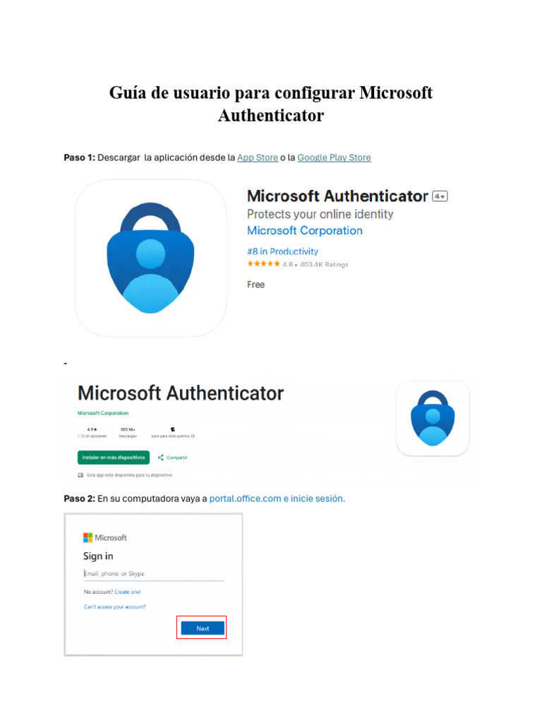 Guía de usuario para configurar Microsoft Authenticator (2) | PDF