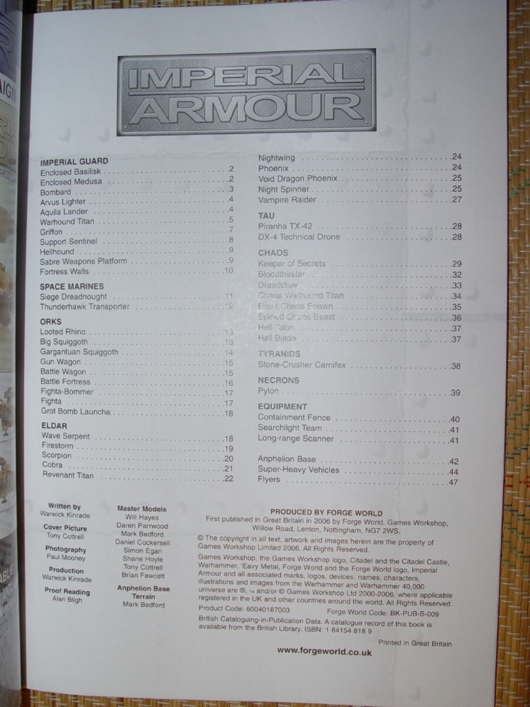 Imperial Armour Update 2006 | PDF