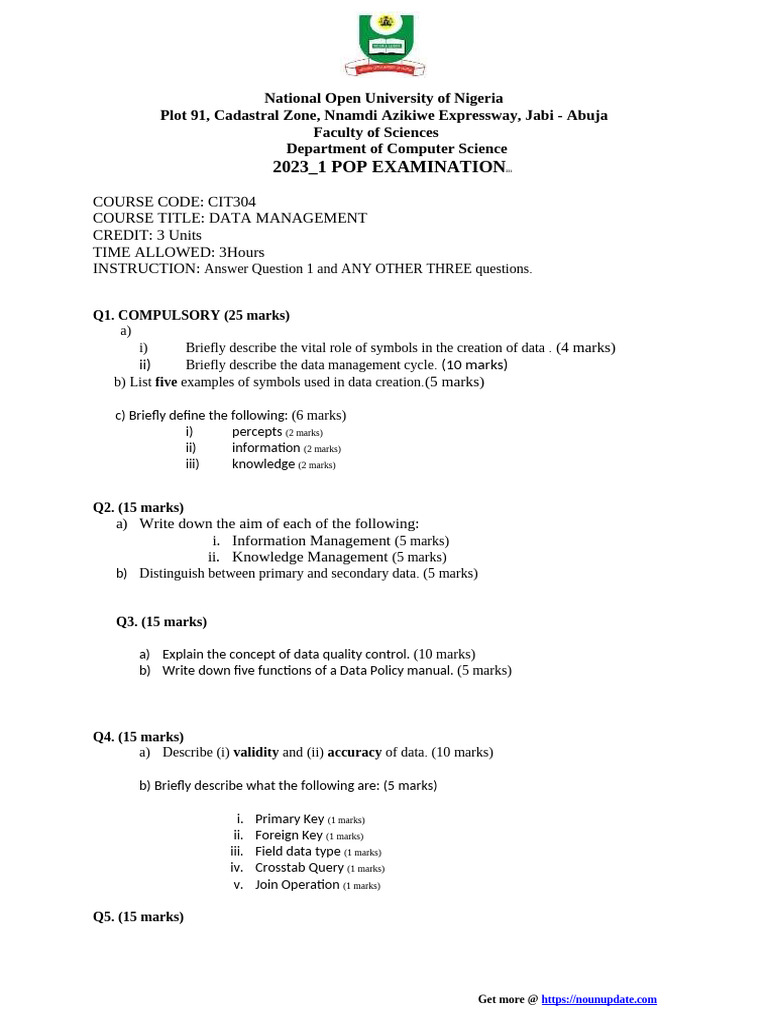 Cit304 2023 - 1 | PDF