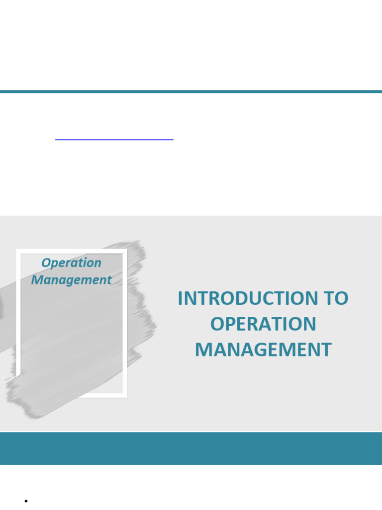 Operation Management - Powerpoint | PDF | Operations Management | Lean ...