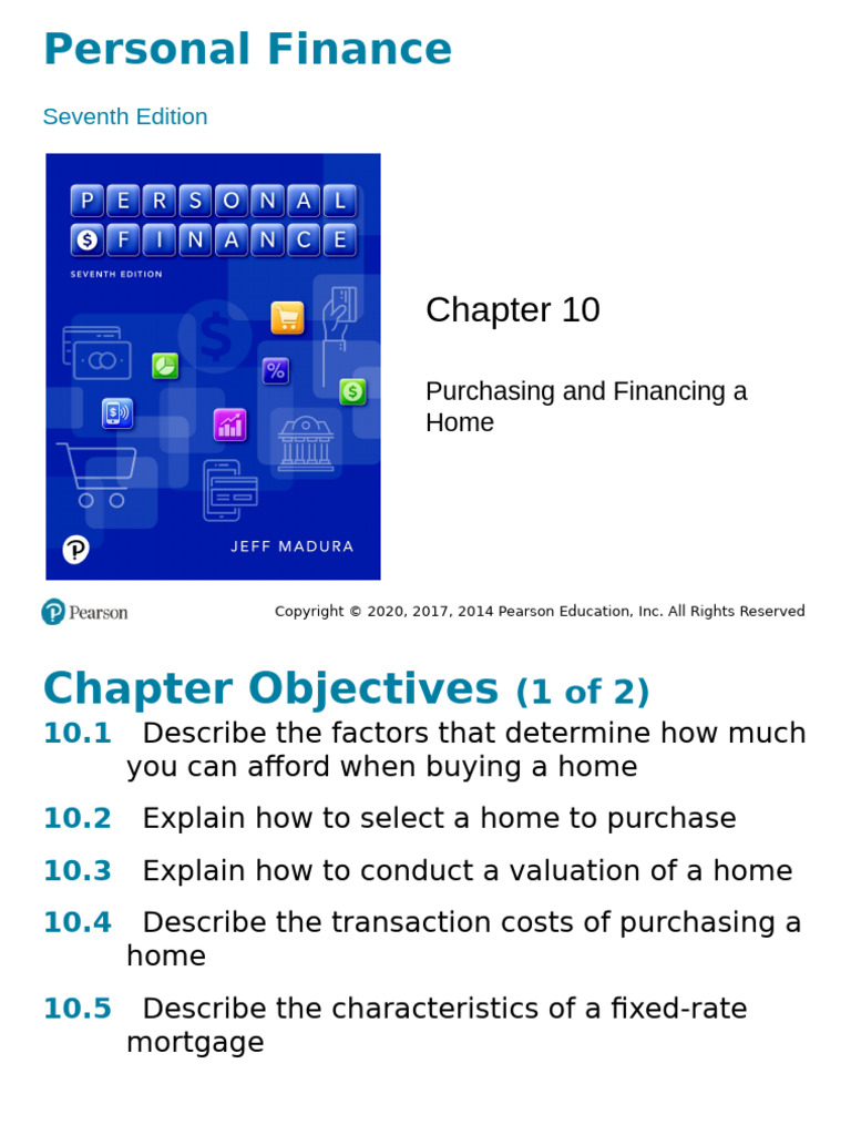 Madura 7e Accessible PowerPoint 10 | PDF | Mortgages | Refinancing