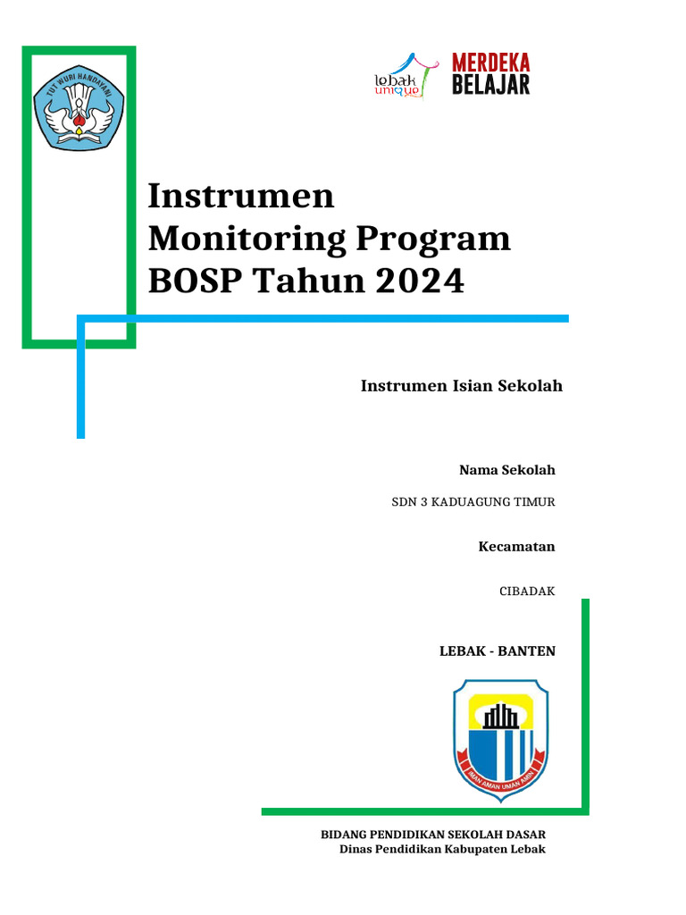 Instrumen Monev BOS SD 2024 | PDF
