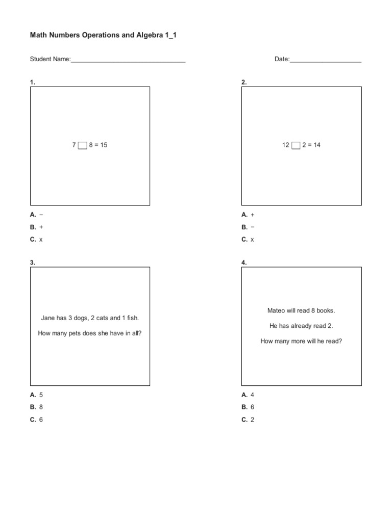 Math_Nums_Ops_and_Algebra_1_1 | PDF | Mathematics