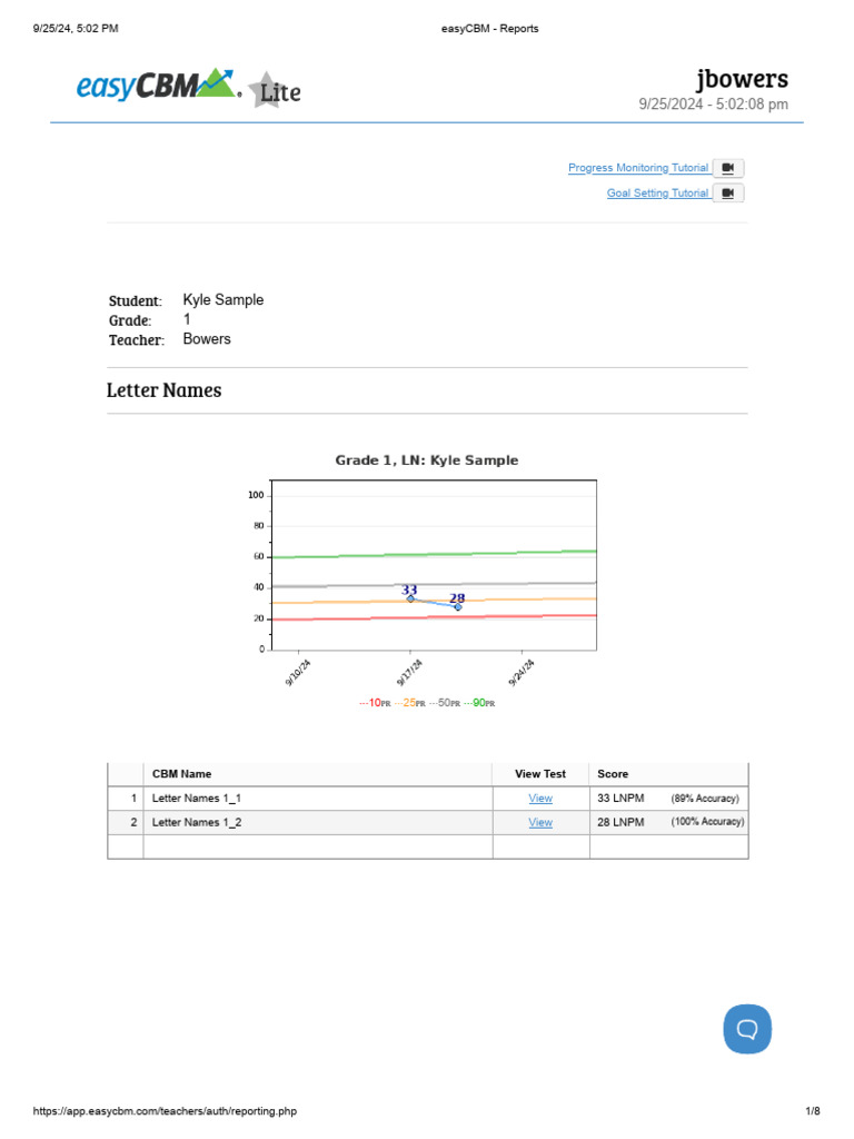 easyCBM - Reports | PDF | Mathematics | Applied Linguistics