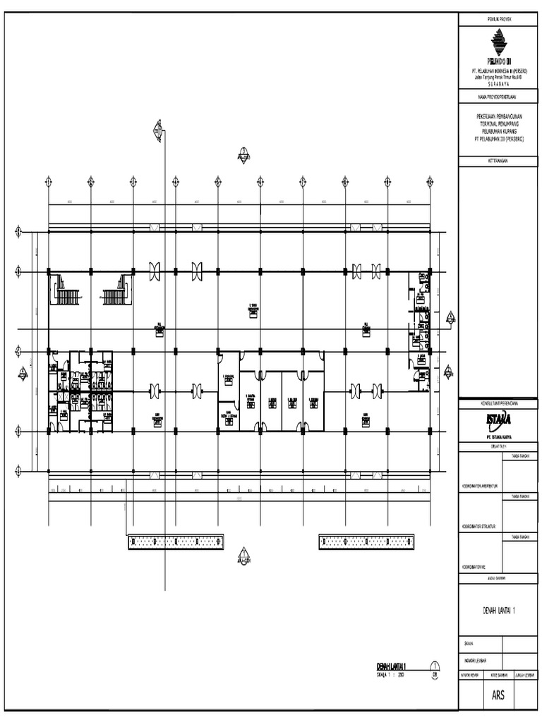 GBR Renc Rehab Terminal Penumpang Tenau Kupang - Arsitektur - Denah | PDF