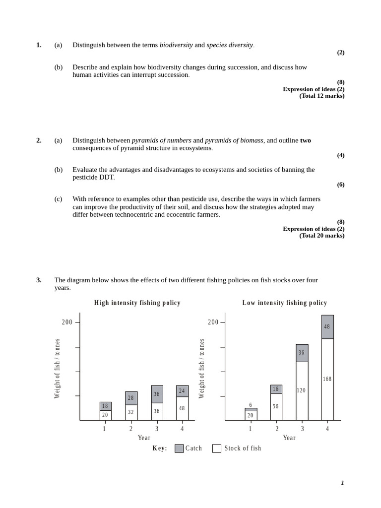 Ecosystems Questions | PDF | Biodiversity | Deep Sea