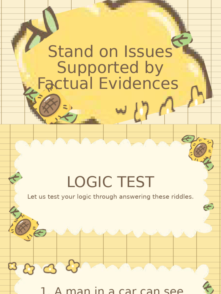 Stand on the Issue Presented by the Factual Evidences | PDF ...
