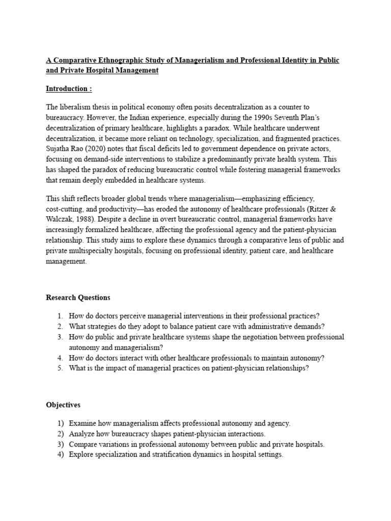 A Comparative Ethnographic Study of Managerialism and Professional Identity in Public and ...