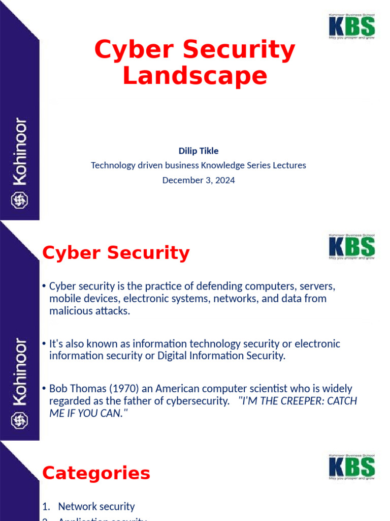 Cyber Security Landscape KBS 2024 | PDF | Security | Computer Security