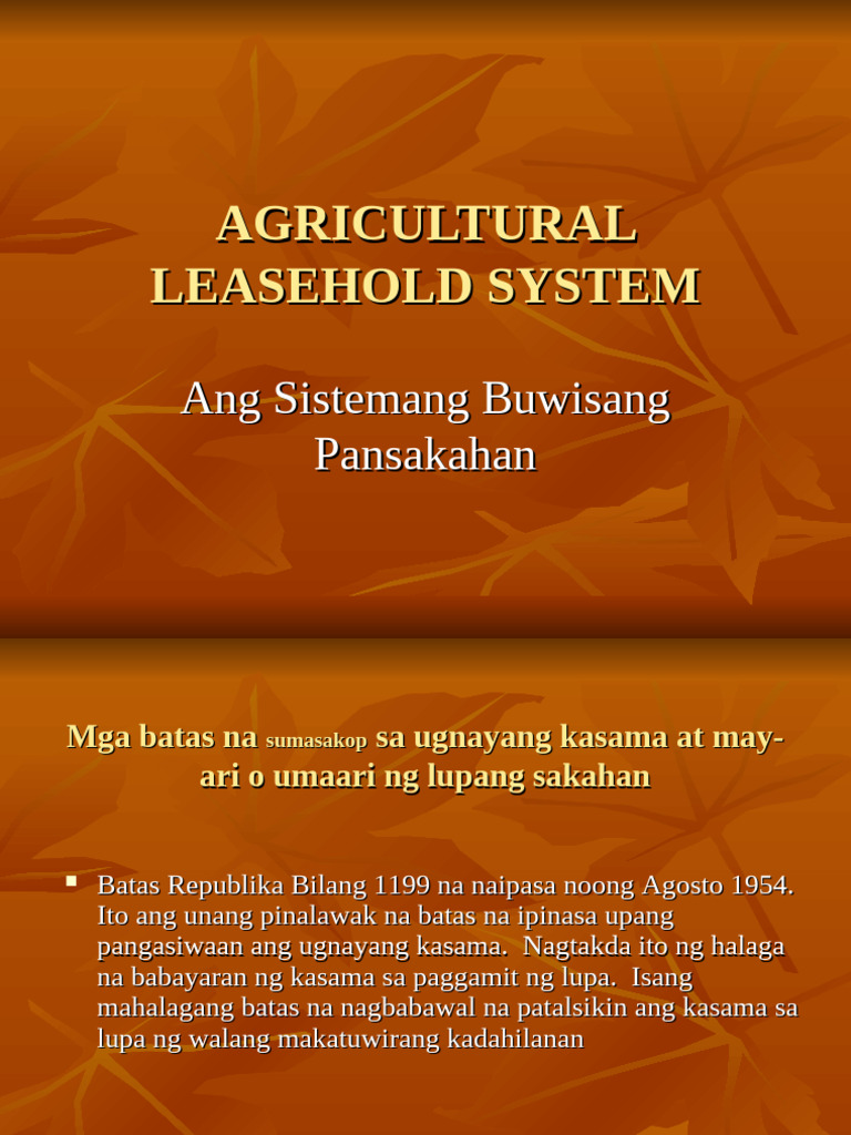 Agricultural Leasehold System | PDF