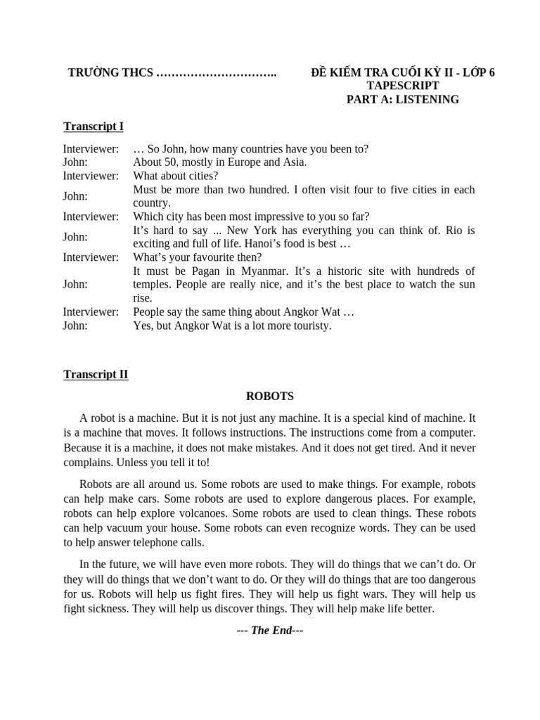 Tapescript Listening | PDF