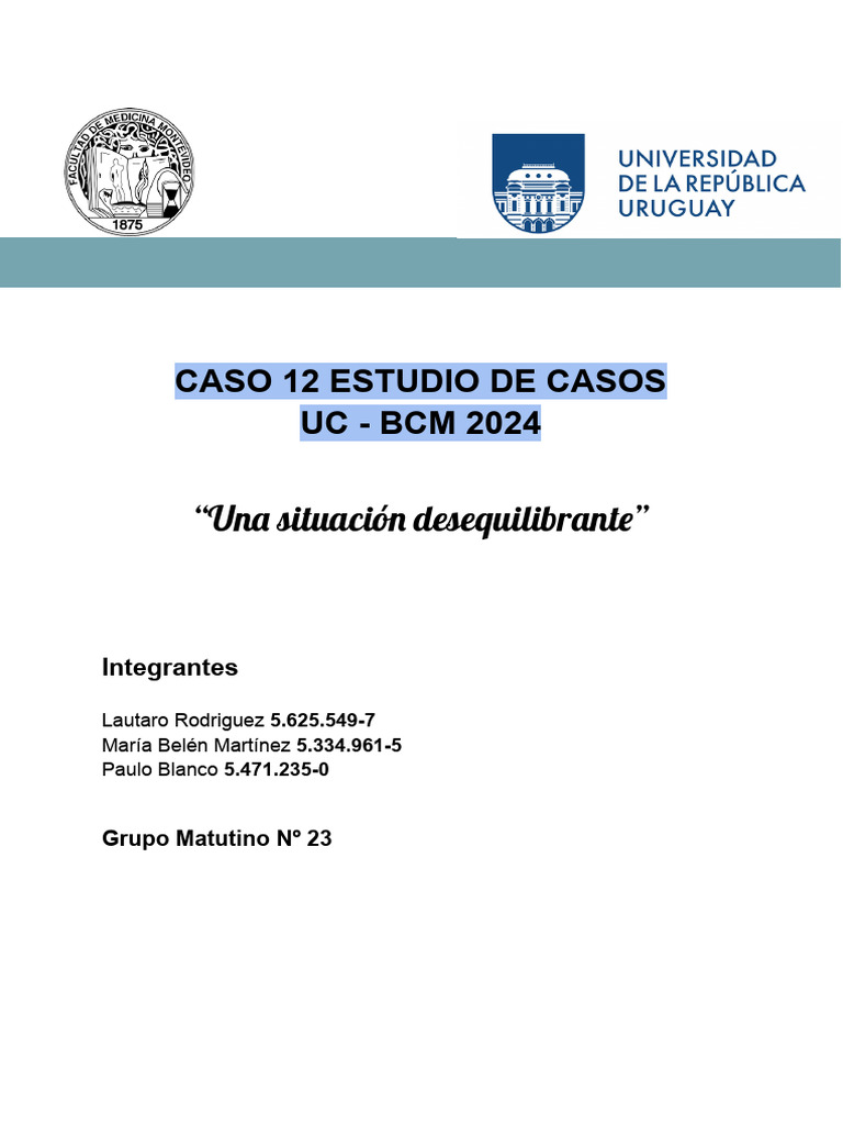 Informe Caso 12 Ec (1) (2) (1) | PDF | Potencial de membrana | Difusión