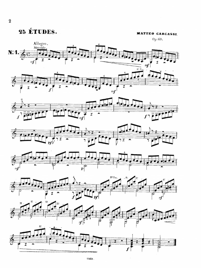 Carcassi - Op. 60 No.1,3,7,18 | PDF