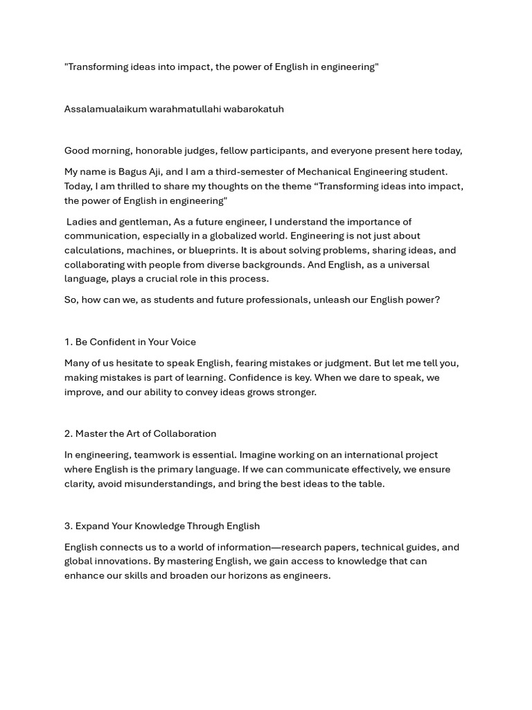 Teks Speech | PDF | Engineering | English Language