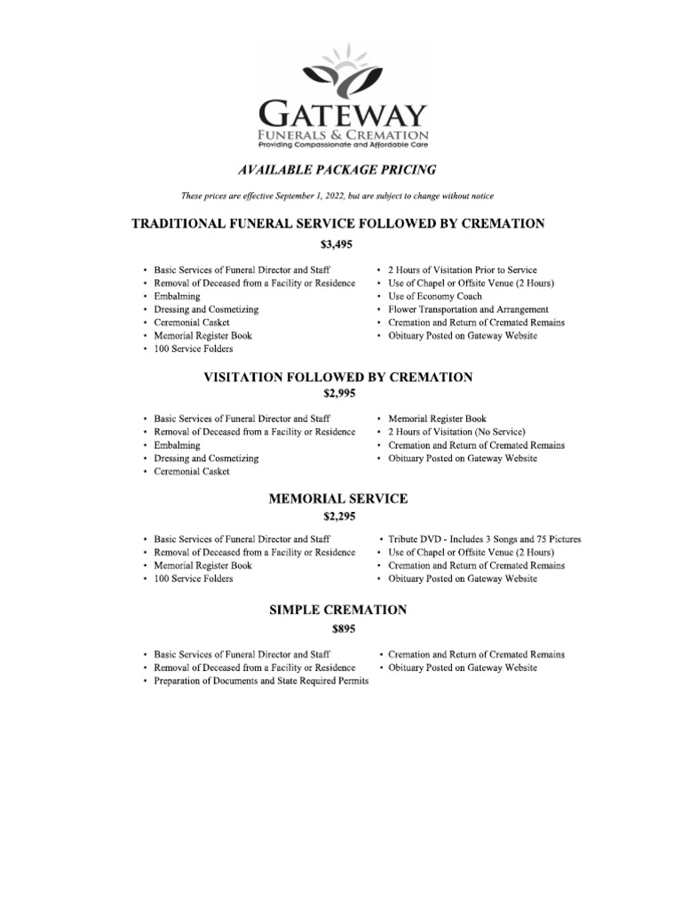 Package Price List | PDF