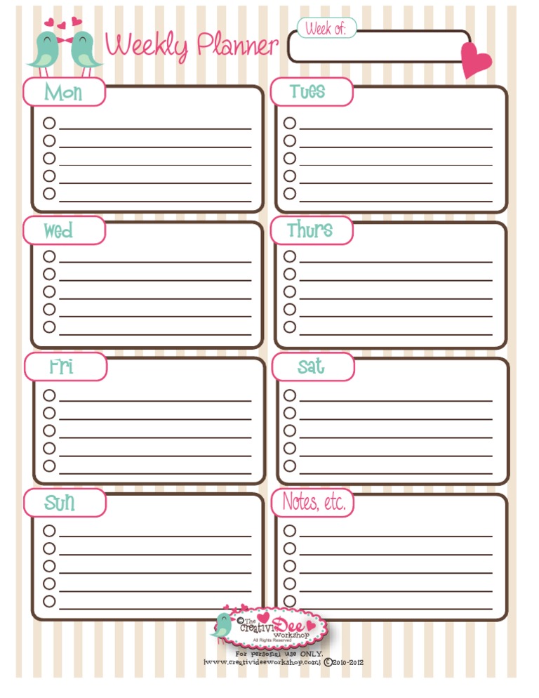 Weekly Planner Template: February Edition | PDF
