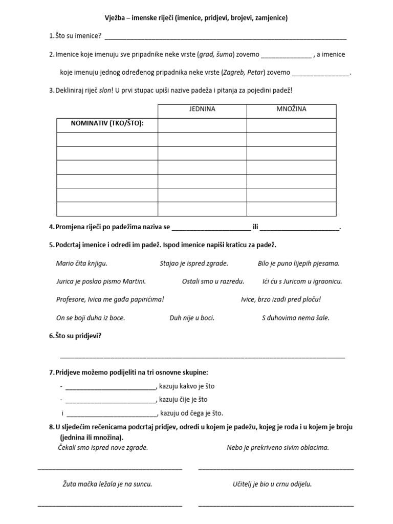 Razred - Imenske Rije Zi | PDF