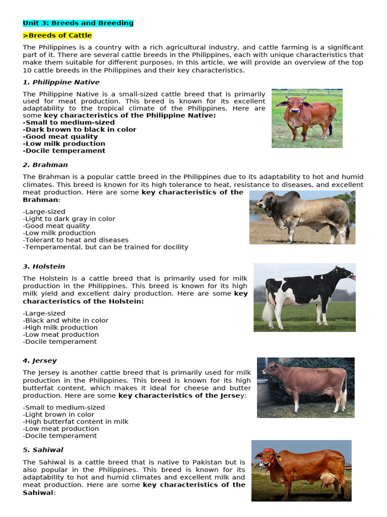 Unit 3 Breeds and Breeding | PDF | Selective Breeding | Inbreeding