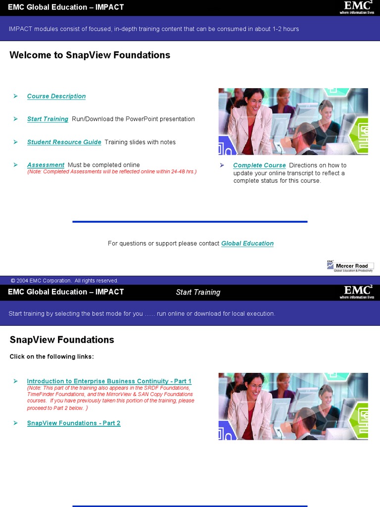 Welcome To Snapview Foundations: Emc Global Education - Impact | PDF ...