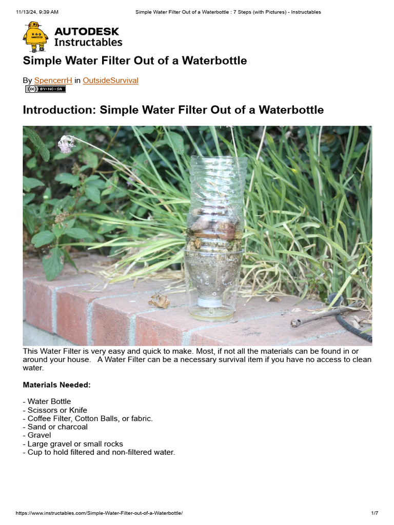 Simple DIY Water Bottle Filter Guide | PDF