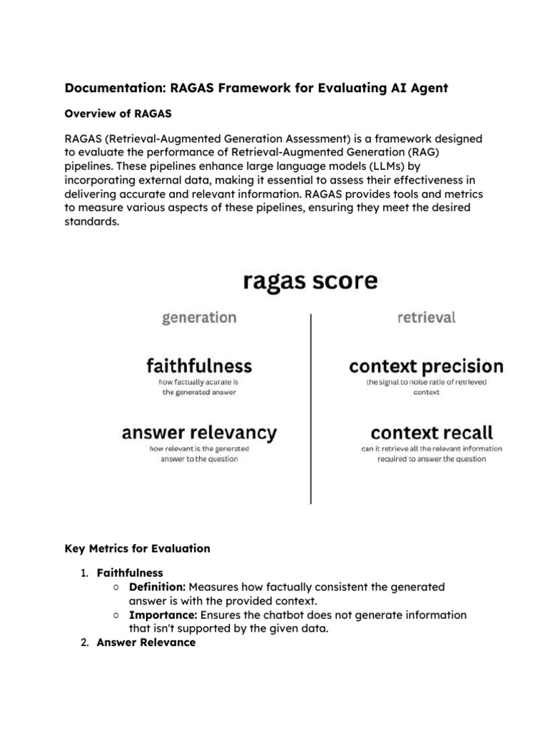 Documentation_ RAGAS Framework for Evaluating AI Agent | PDF | Accuracy ...