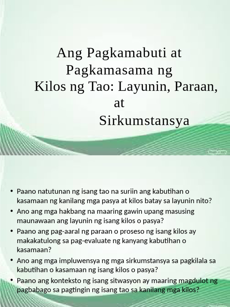 ESP 10 Q2 13 Pagkamabuti at Pagkamasama | PDF