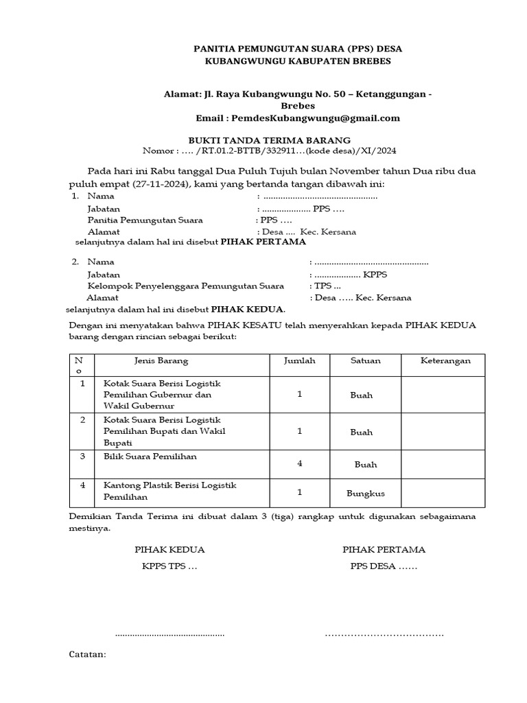 BTTB Logistik PPS Ke KPPS | PDF