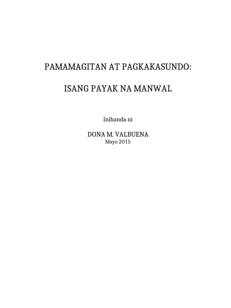 PAMAMAGITAN AT PAGKAKASUNDO | PDF