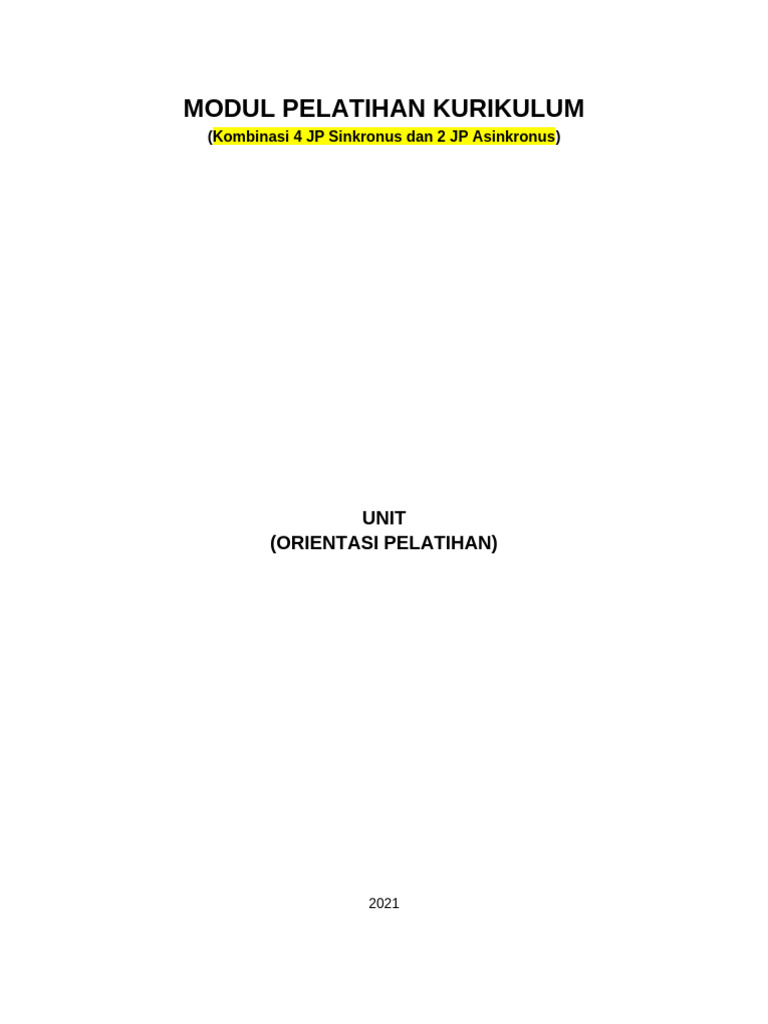 Modul Orientasi Pelatihan | PDF