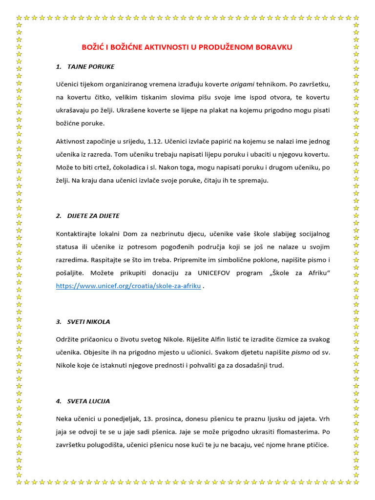 Božićne Aktivnosti | PDF