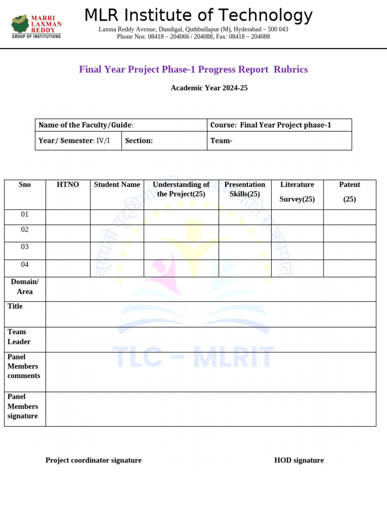 Project First Phase Rubrics | PDF