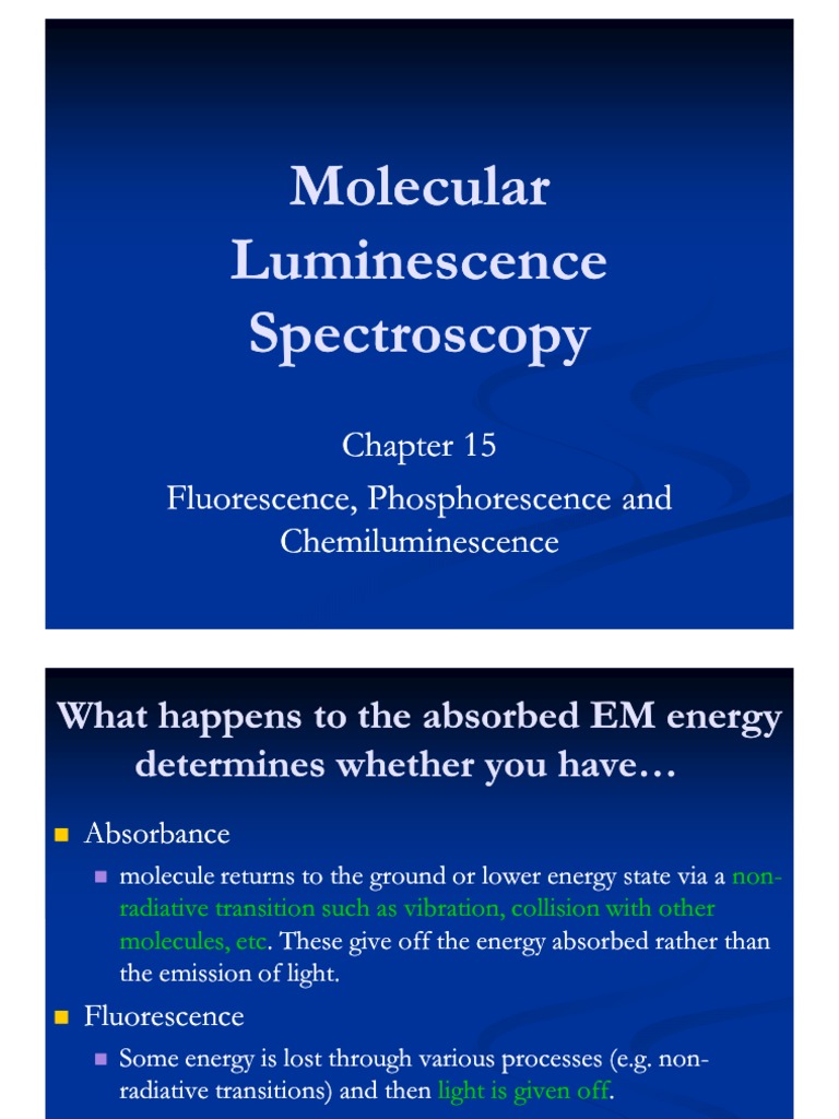 Luminescence Spectroscopy Overview | PDF | Fluorescence | Energy Level