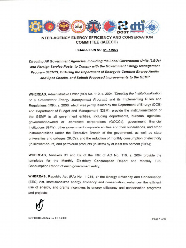 IAEECC Resolution No. 1, s.2020 | PDF