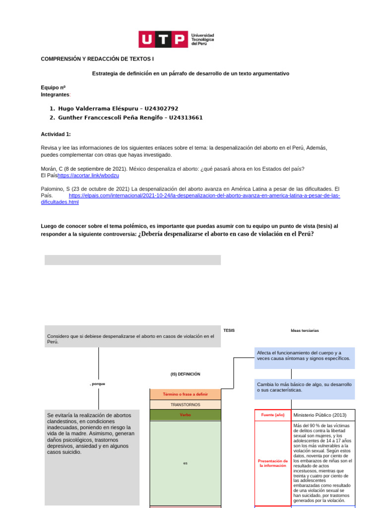 Semana08 - Tema1 - Tarea - Estrategia - de - Definicion - Grupo | PDF | Violación | Suicidio
