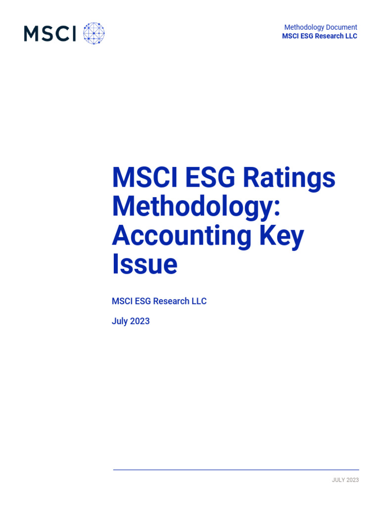 MSCI ESG Ratings Methodology - Accounting Key Issue | PDF | Msci ...