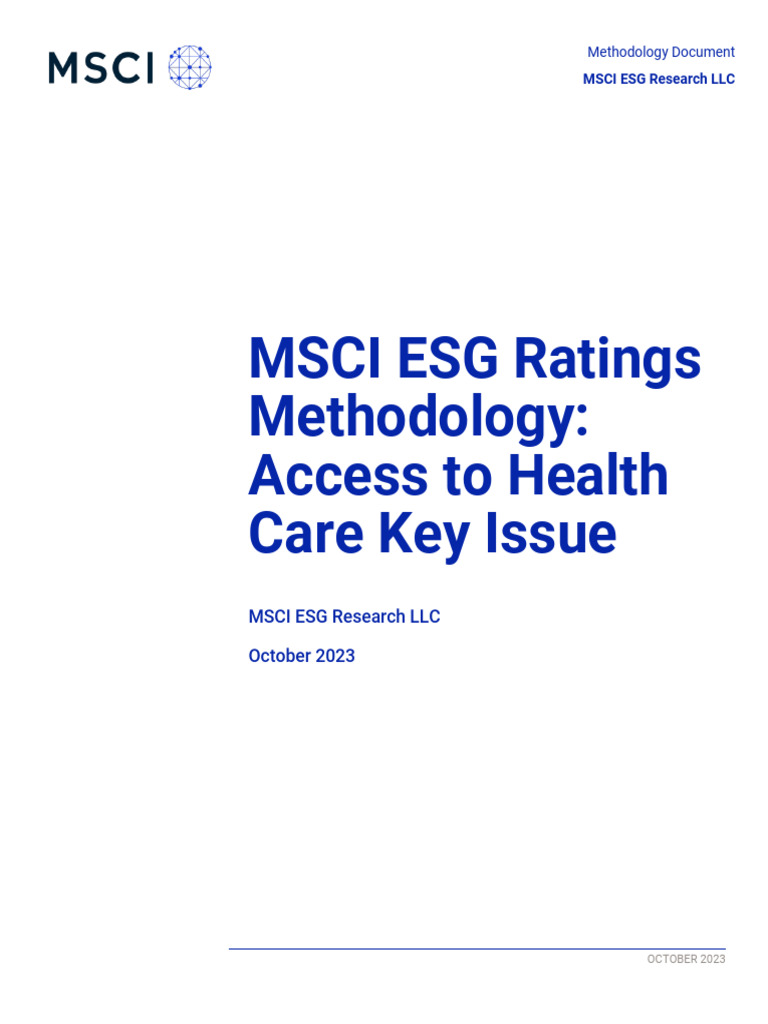 MSCI ESG Ratings: Health Care Access Methodology | PDF | Msci
