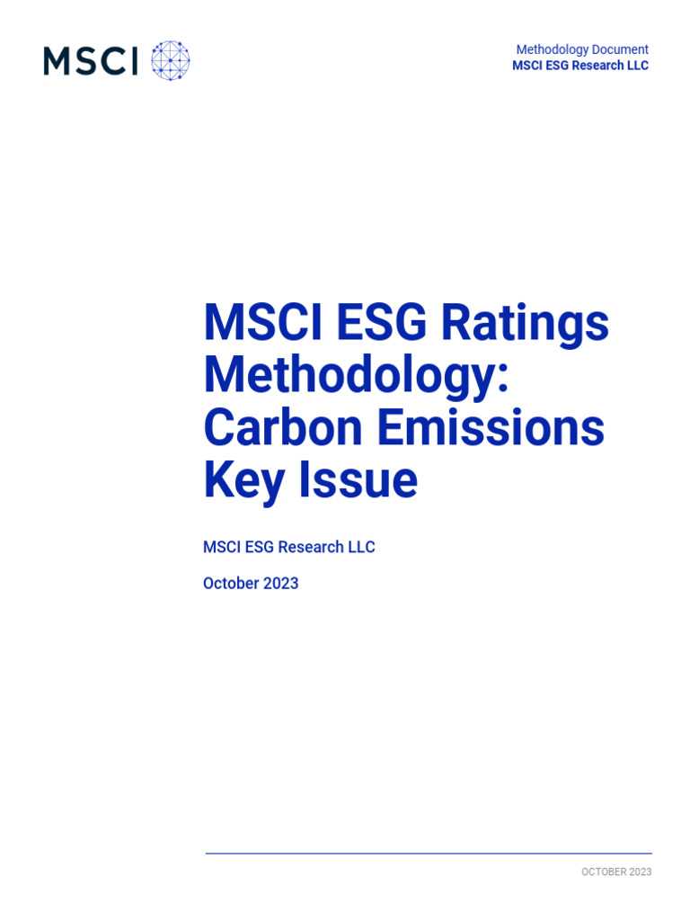 MSCI ESG Ratings Methodology - Carbon Emissions Key Issue | PDF | Msci ...